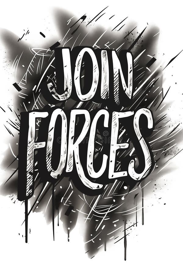 Join Forces Hand-drawn Typography with Grunge Texture and Abstract ...