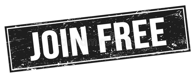 JOIN FREE Text on Black Grungy Rectangle Stamp Stock Illustration ...