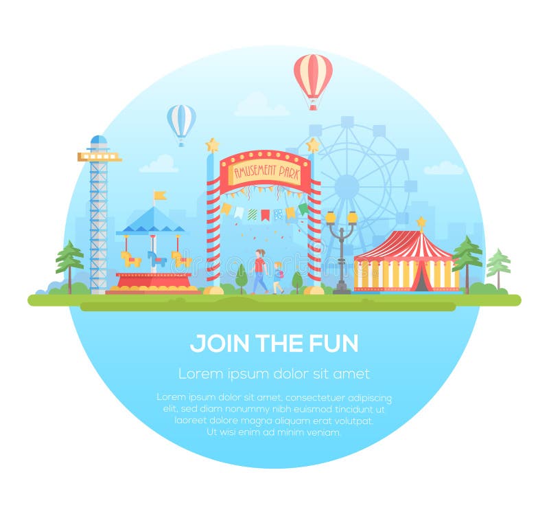 Join the Fun - Modern Flat Design Style Vector Illustration Stock ...