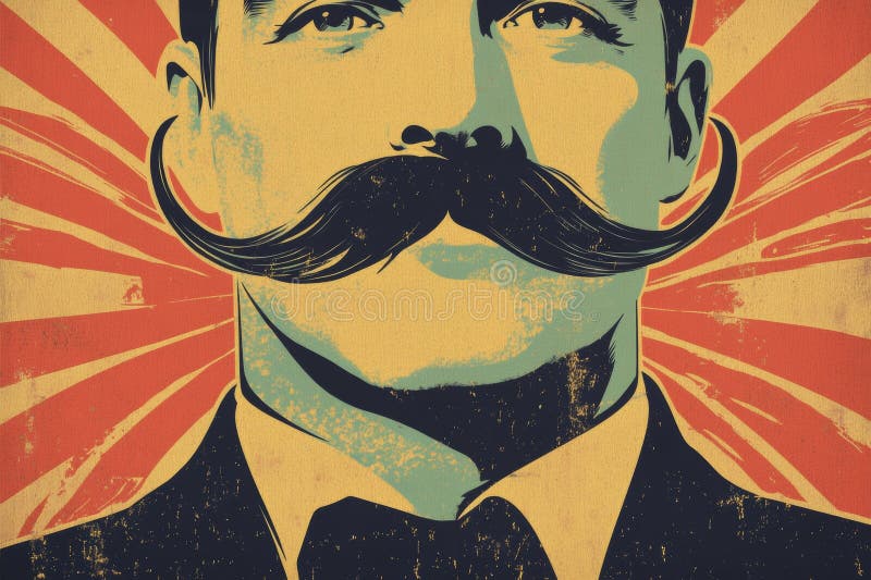 Join the Fun at the Mustache-themed Event Featuring a Retro Banner with ...
