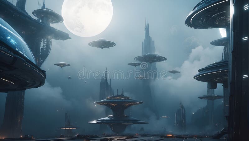 Galactic Rendezvous: Astral Symphony. Ai Generated Stock Photo - Image ...