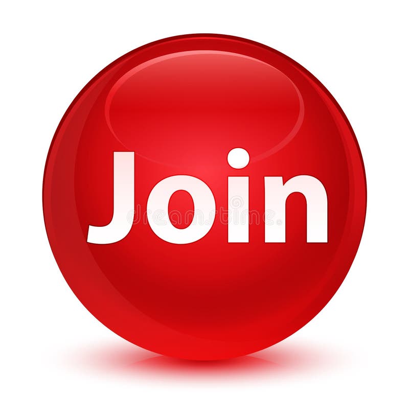 Join Glassy Red Round Button Stock Illustration - Illustration of apply ...