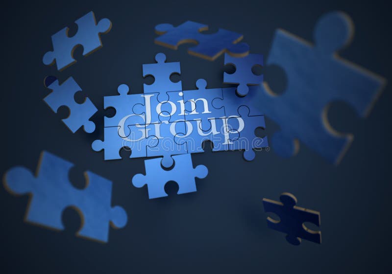 Join group puzzle stock illustration. Illustration of solution - 39618706
