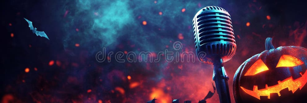 Join the Halloween Karaoke Night with Spooky Microphone and Pumpkins in ...