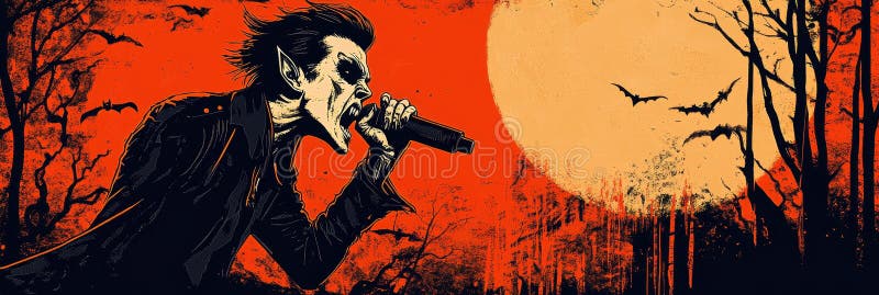 Join the Halloween Karaoke Night with a Vampire in a Dark Forest Under ...