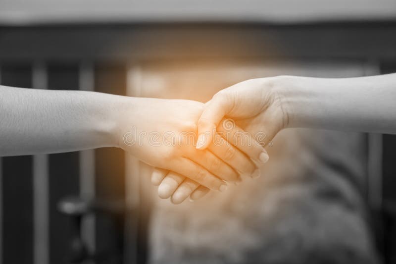 Join the Hands of Two People. and the Greeting of Friends. Communicate ...