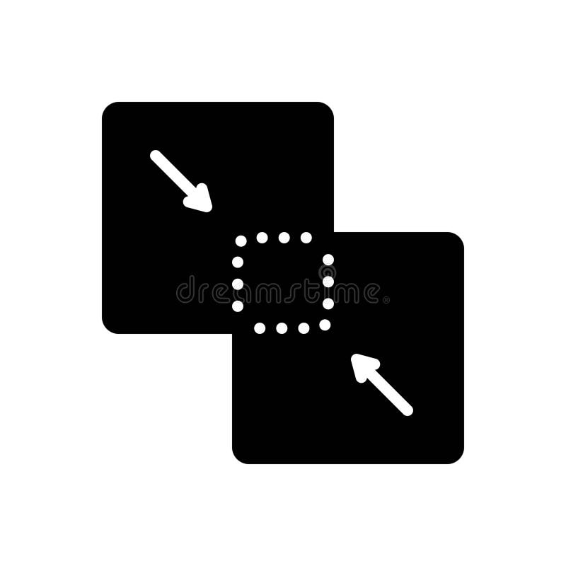 Black Solid Icon for Join, Combine and Attach Stock Vector ...