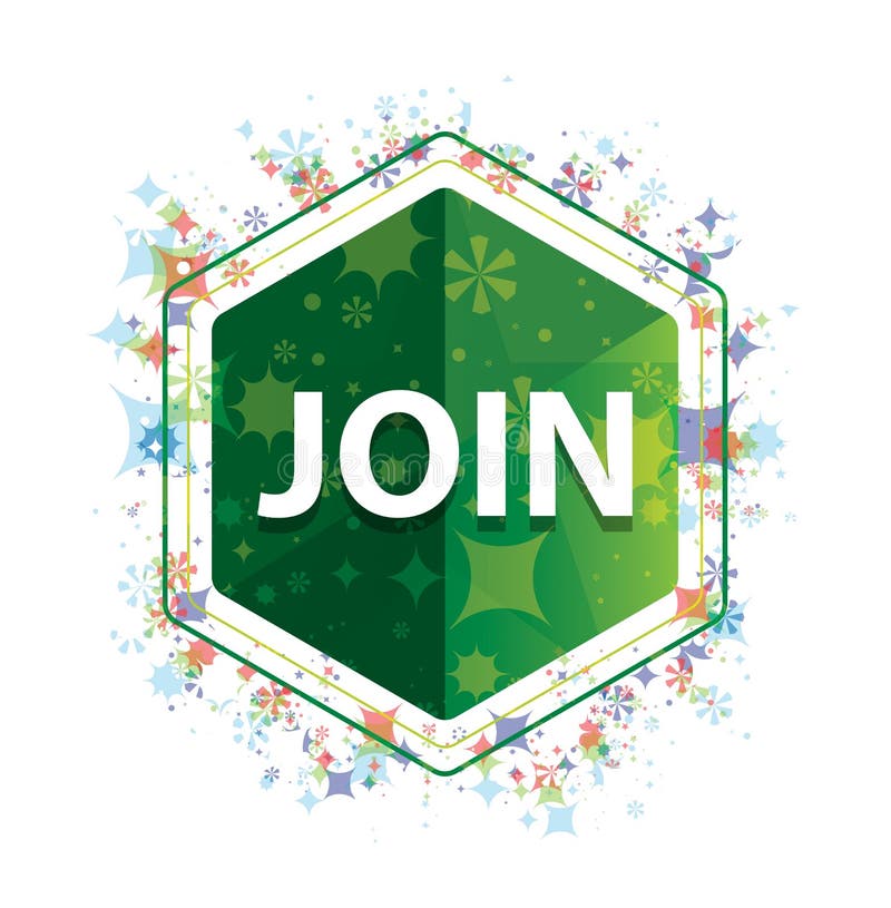 Join Floral Plants Pattern Green Hexagon Button Stock Illustration ...