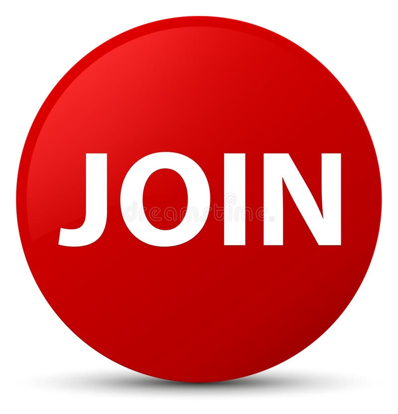Join red round button stock illustration. Illustration of sign - 104772229