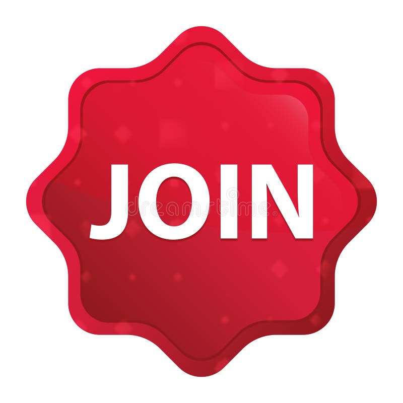 Join Misty Rose Red Starburst Sticker Button Stock Illustration ...