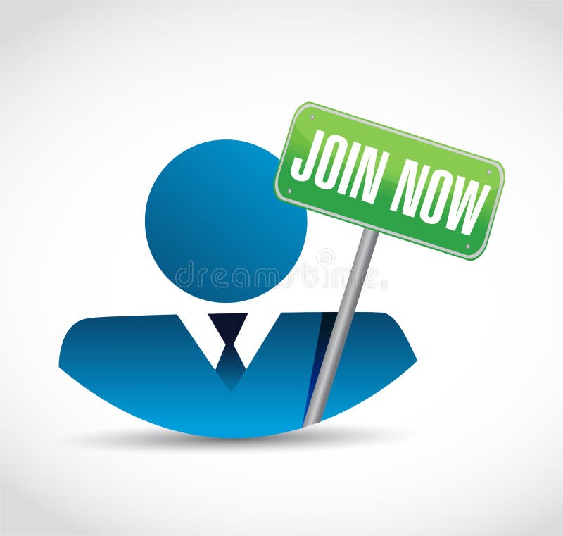 Join Now Avatar Sign Concept Stock Illustration - Illustration of ...