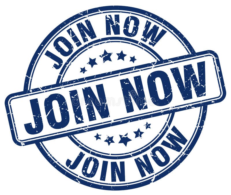 Join now blue stamp stock vector. Illustration of isolated - 119419668