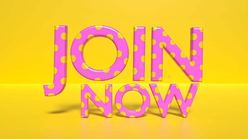 Join now 3d rendering stock illustration. Illustration of yellow ...