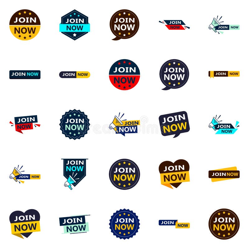 Join Now 25 Fresh Typographic Elements for a Lively Membership Campaign ...