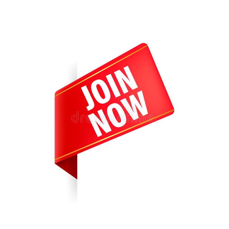 Join Now Red Label on White Background. Vector Illustration. Stock ...