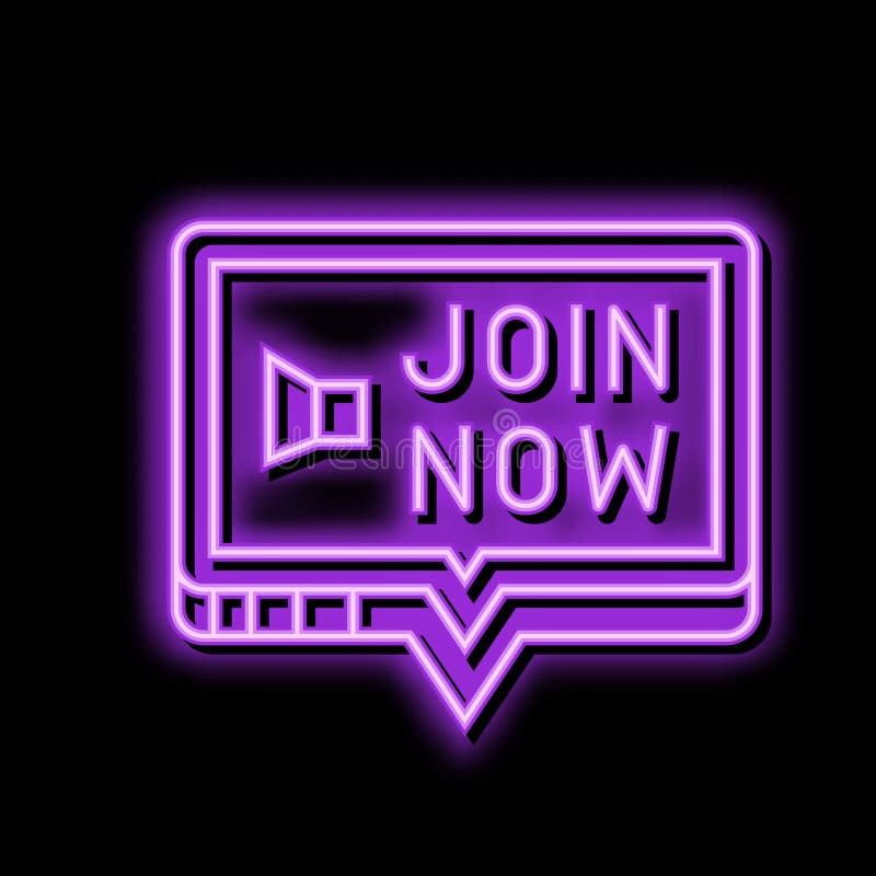 Join Now Registration Neon Glow Icon Illustration Stock Vector ...