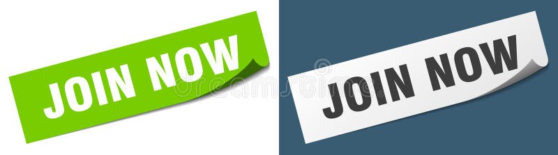 Join Now Sticker. Join Now Sign Set Stock Vector - Illustration of note ...
