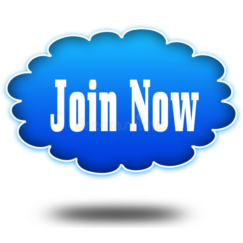JOIN NOW Text Message on Hovering Blue Cloud. Stock Illustration ...