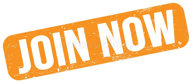 JOIN NOW Text on Orange Grungy Stamp Sign Stock Illustration ...