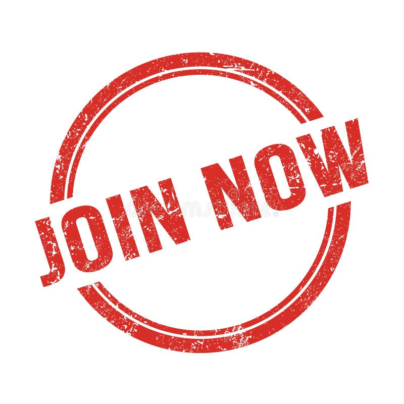 JOIN NOW Text Written on Red Grungy Round Stamp Stock Illustration ...