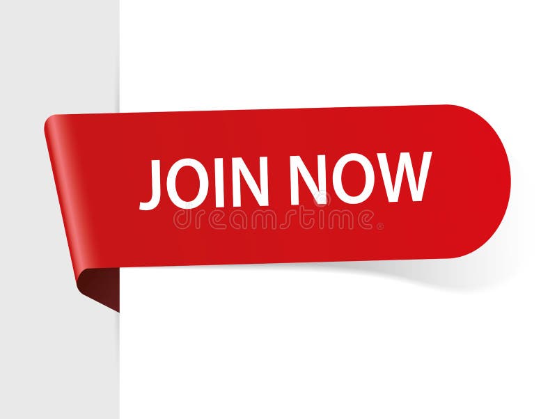 JOIN NOW - Vector Illustration of Red Colored Label Banner on White ...