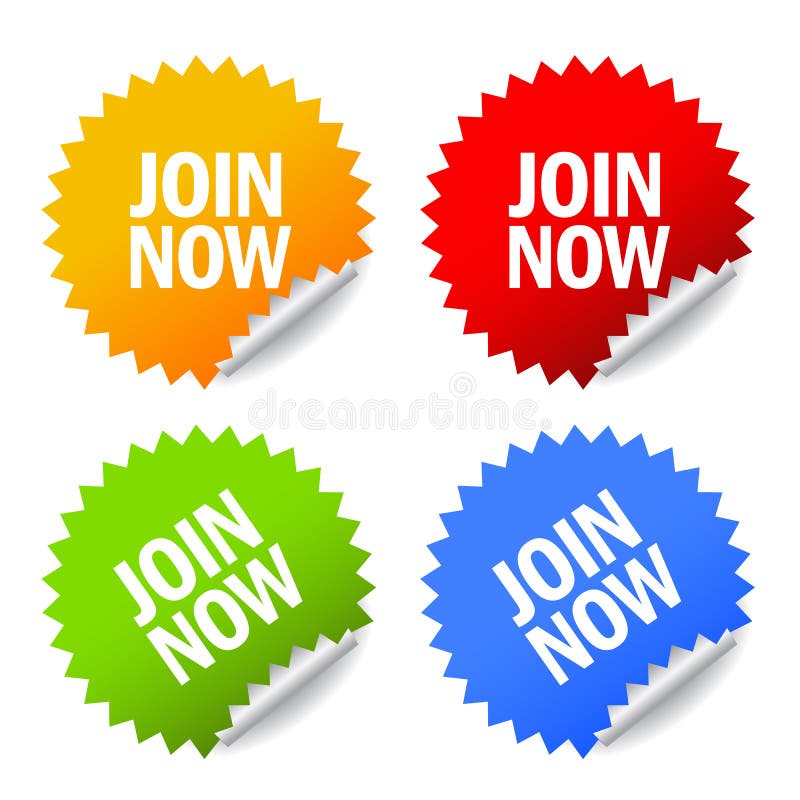 Join now vector sticker stock vector. Illustration of icons - 56744287