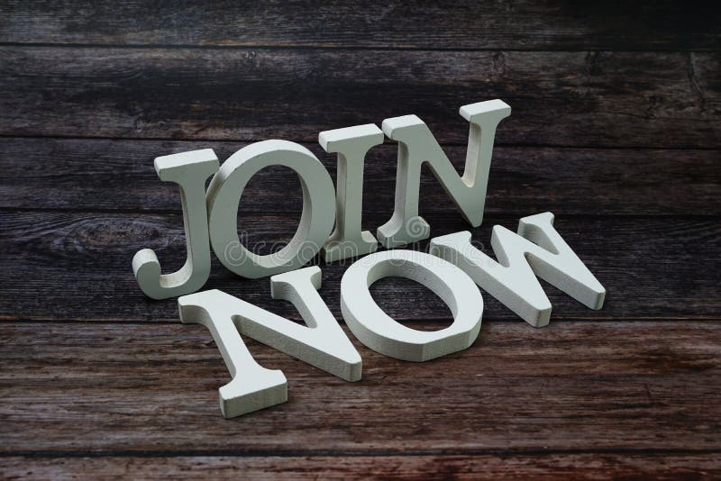 Join Now Word Alphabet Letters on Wooden Background Stock Image - Image ...