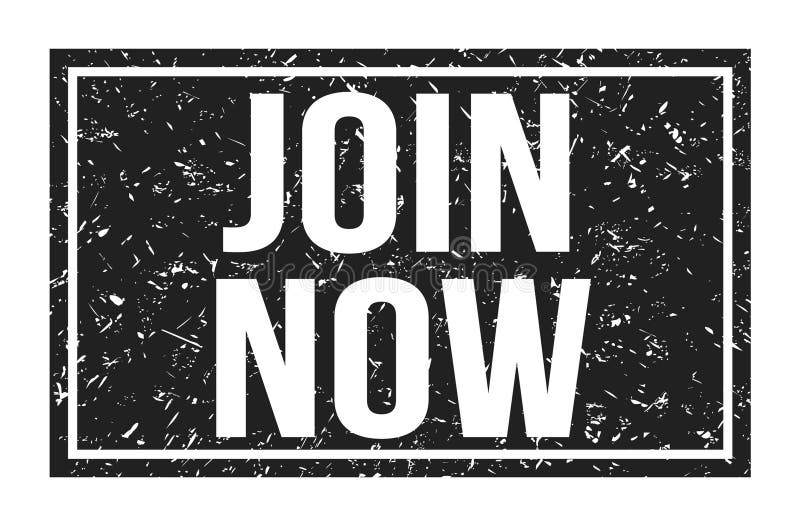 JOIN NOW, Words on Black Rectangle Stamp Sign Stock Illustration ...
