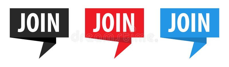 Join - Origami Speech Bubble. Vector Banner. Label Set Stock Vector ...