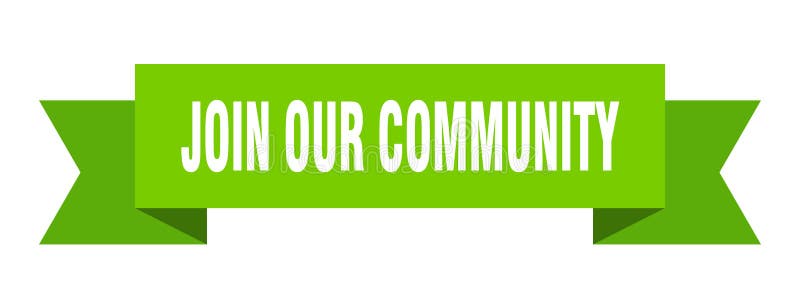 Join our community ribbon. stock vector. Illustration of peeler - 191268936