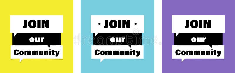 Join Our Community. Join the Team. a Set of Square Posters for ...