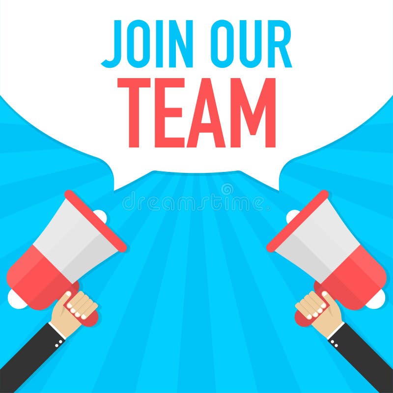Join Our Team. Badge with Megaphone Icon. Flat Vector Illustration on ... Join Our Team. Badge with Megaphone Icon. Flat Vector Illustration on ...