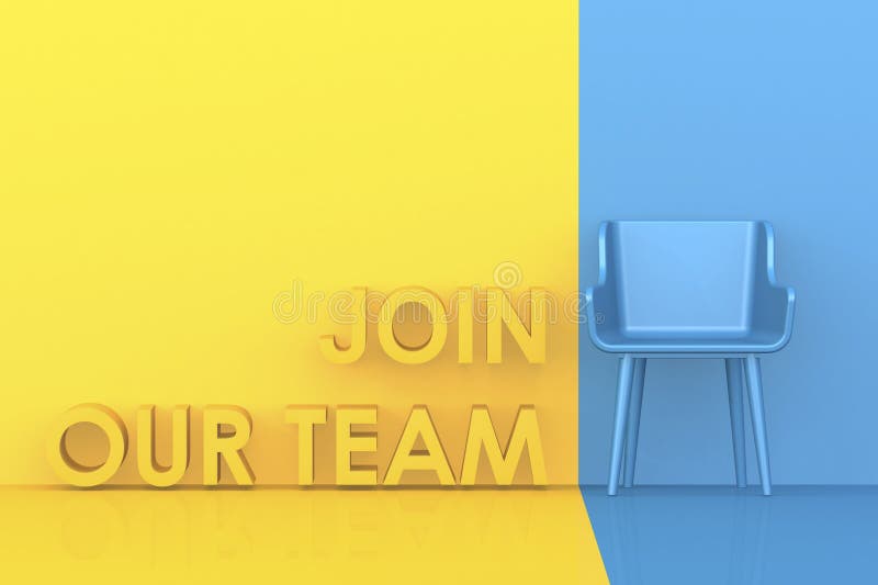 Join Our Team Concept with Blue Chair Stock Illustration - Illustration ...