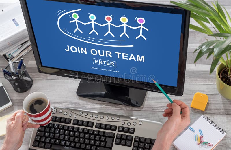 Join Our Team Concept on a Computer Stock Image - Image of monitor ...