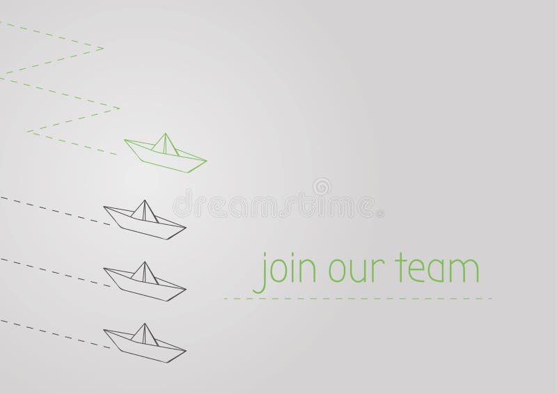 Join Our Team with Folded Paper Boat Stock Vector - Illustration of ...