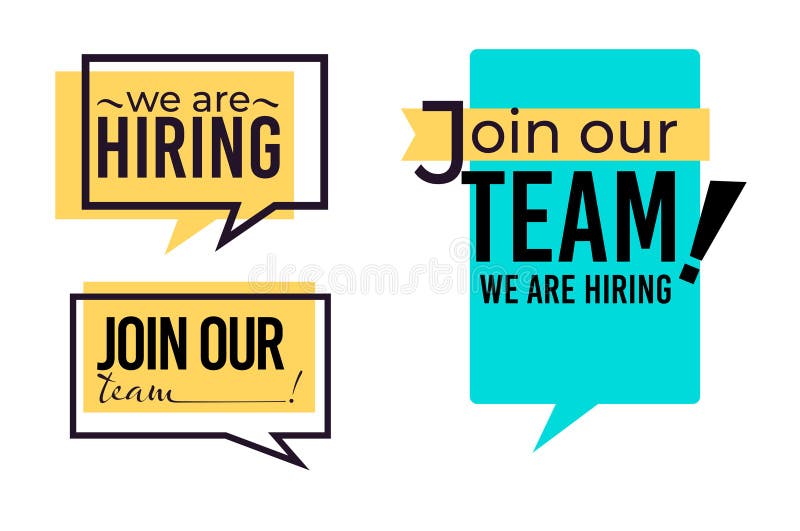 Join Our Team we are Hiring Speech Labels or Logos Stock Vector ...