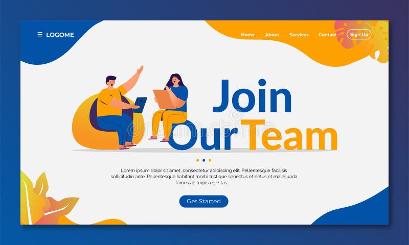 Join Our Team Landing Page Concept for Recruitment Process. Vector ...