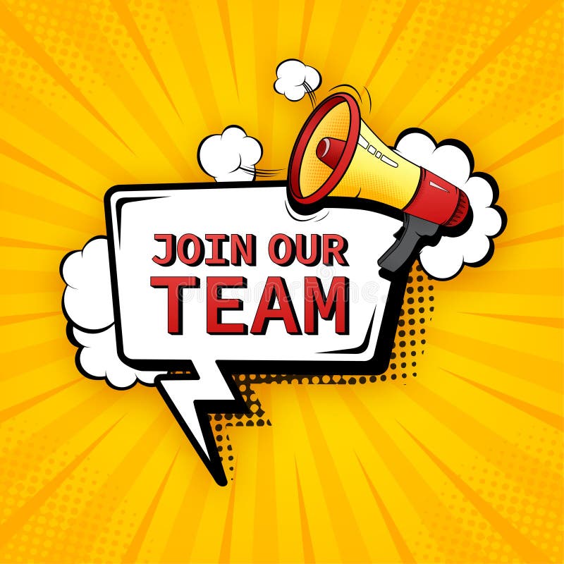 Join Our Team Megaphone for Banner Design. Pop Style Illustration Stock ...