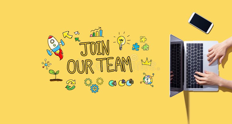 Join Our Team with Person Working with Laptop Stock Image - Image of ...