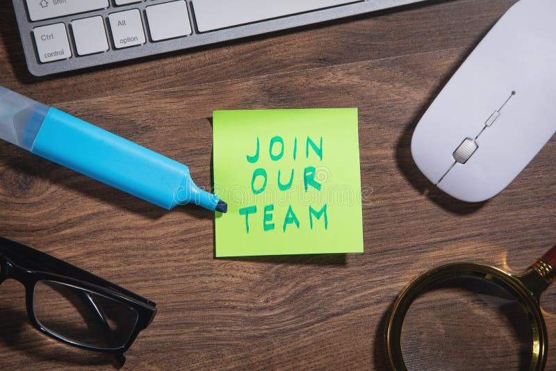 Join Our Team on Sticky Note with a Marker, Computer Keyboard and Other ...