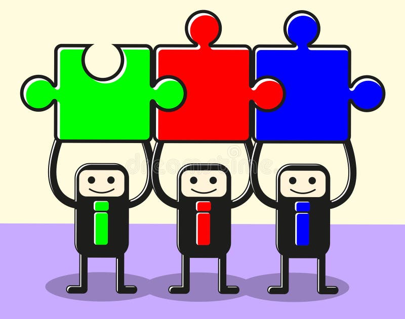 Join puzzle teamwork stock vector. Illustration of agreement - 18621100