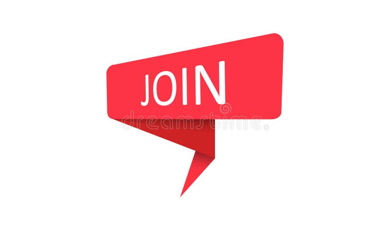 Join. a Red Banner, Pointer, Sticker, Label or Speech Bubble for Apps ...
