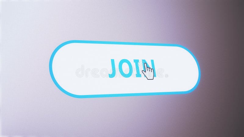 Join Rounded Button Label Icon Pixelated Screen Cursor Click Meeting ...