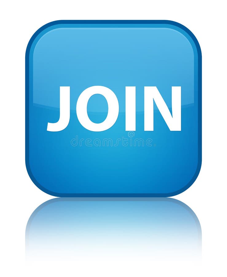 Join Special Cyan Blue Square Button Stock Illustration - Illustration ...