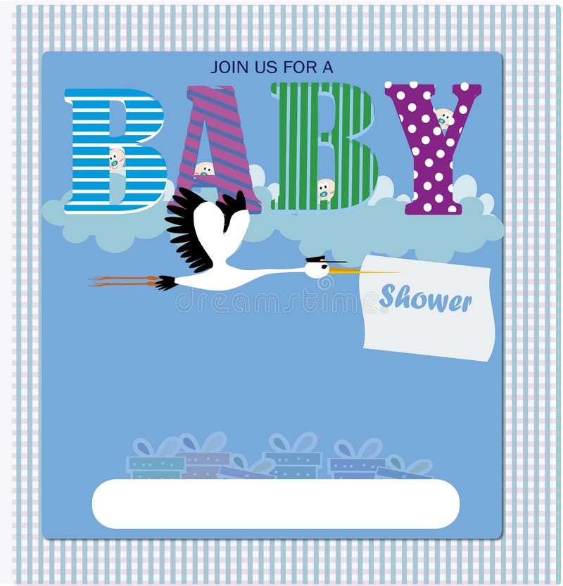 Join To Baby Shower Invitation Stock Illustration - Illustration of ...