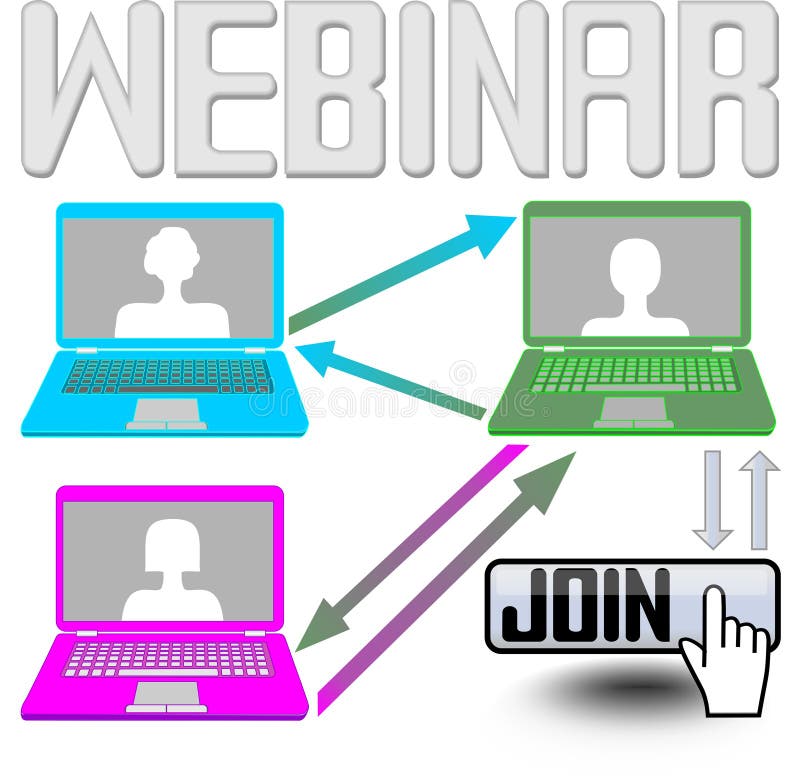 Join To Webinar - Billboard with Netbooks and Join Button Stock Vector ...