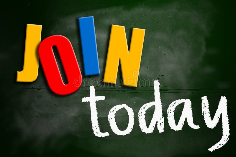 Join Today Conceptual Words on Blackboard Stock Illustration ...