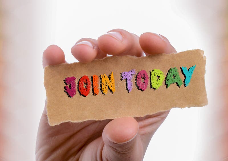 Join Today Wording Written on Blank Torn Paper in Hand Stock Photo ...