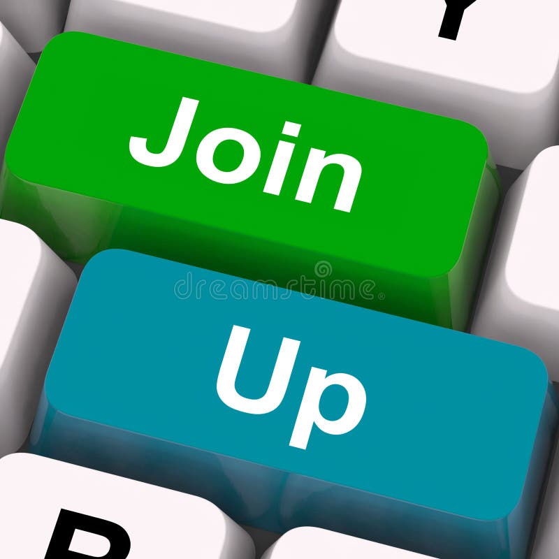 Join Up Keys Show Becoming a Member or Registering Stock Illustration ...