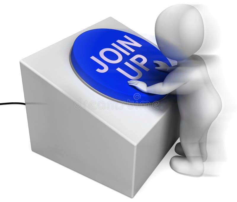 Join Up Pressed Shows Sign Up or Club Stock Illustration - Illustration ...